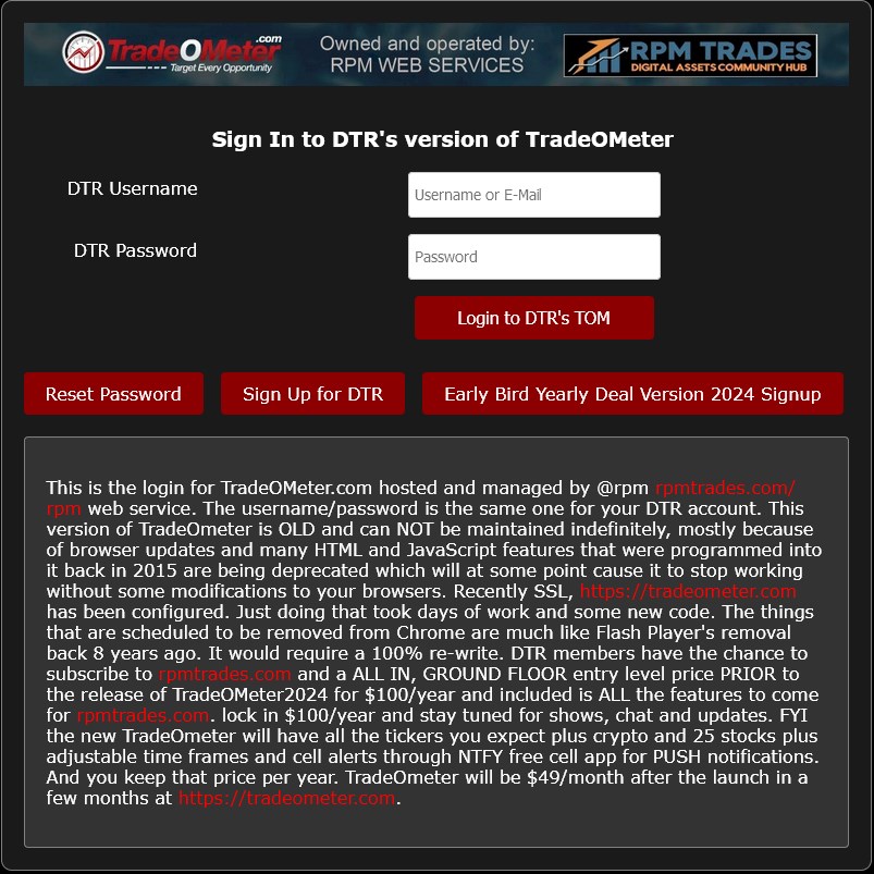 TradeOmeter Legacy Announcement